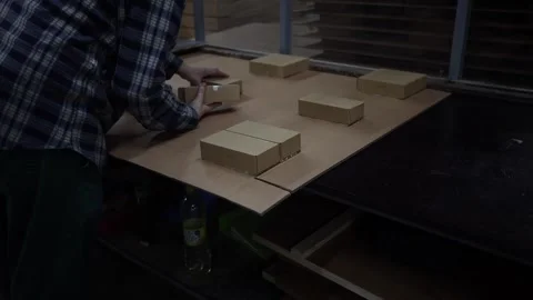 Person Sorting Cardboard Boxes on Workbe... | Stock Video | Pond5
