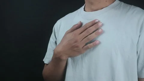 Person suffering from chest pain and har... | Stock Video | Pond5