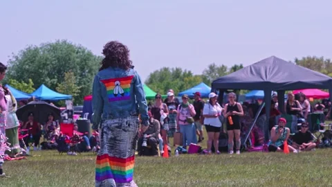 A person with Two spirit pride flag on t... | Stock Video | Pond5