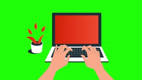Person Using Laptop Animation Green Scre... | Stock Video | Pond5