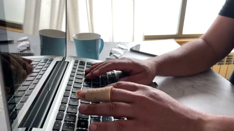 Person at work typing on a computer keyb... | Stock Video | Pond5