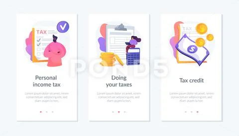 Personal income tax app interface template. ~ Clip Art #135553803