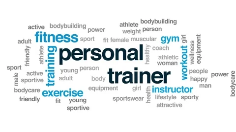 Personal trainer animated word cloud, te... | Stock Video | Pond5