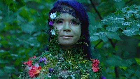 Personification of Mother Earth among tr... | Stock Video | Pond5