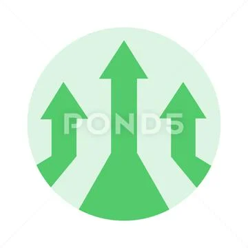 Perspective arrows up diagram. Arrow logo pointing up in circle ...