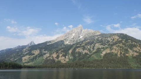 Perspective of Jenny Lake in Grand Teton... | Stock Video | Pond5