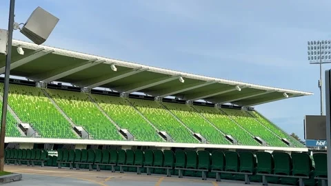 Perth Oval HBF Park seating empty stadiu... | Stock Video | Pond5