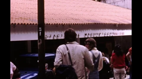 Peru 1970s, Movement of people in a plac... | Stock Video | Pond5