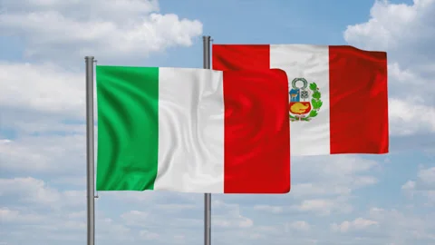 Peru and Italy flag waving together in t... | Stock Video | Pond5