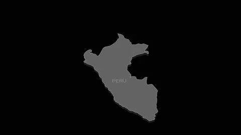 Peru animated map with alpha channel. | Stock Video | Pond5