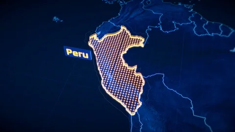 Peru country border 3D visualization, mo... | Stock Video | Pond5