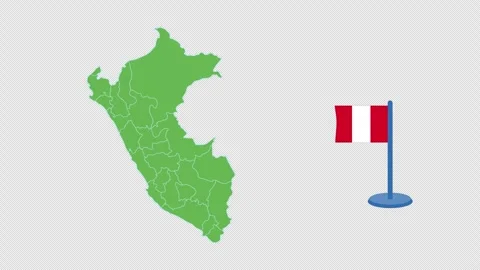 Peru Flag and Map Shape Animation | Stock Video | Pond5