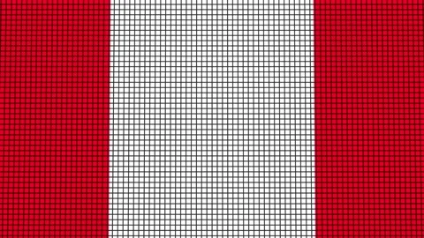 Peru Flag animated in pixel grid style t... | Stock Video | Pond5