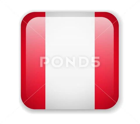Peru flag bright square icon on a white background ~ Clip Art #103399603