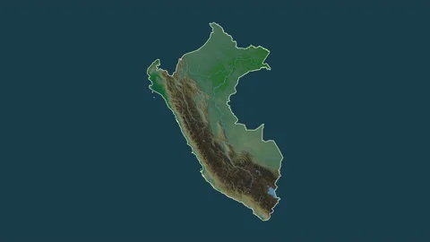 Peru map - cartoon. Regions. Physical. | Stock Video | Pond5