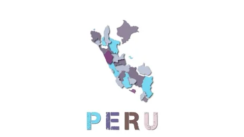 Peru map with paper regions. Animated co... | Stock Video | Pond5