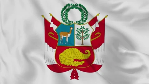 Peru national emblem or symbol in waving... | Stock Video | Pond5