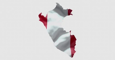 Peru outline with waving national flag. ... | Stock Video | Pond5