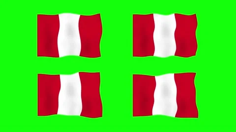 Peru Waving Flag 2D Animation on Green S... | Stock Video | Pond5