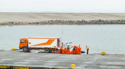 Peruvian Fishermen at the Docks Loading ... | Stock Video | Pond5