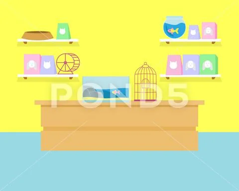 Pet shop interior illustration background ~ Clip Art #157747931