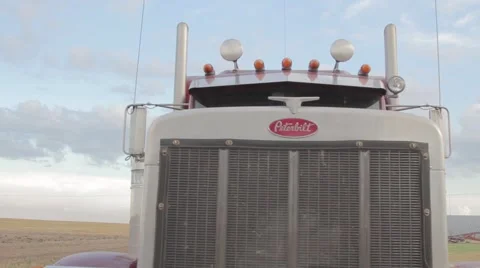 Peterbilt Semi Truck Front View - Wheat ... | Stock Video | Pond5