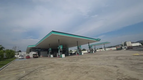 Petronas petrol station during daytime i... | Stock Video | Pond5