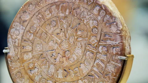 Phaistos Disc at Heraklion Museum in Cre... | Stock Video | Pond5