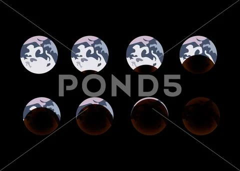 Phases The shadow of the moon on earth during an eclipse. Different ...