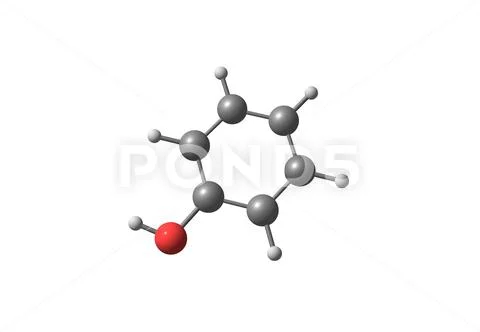 Phenol molecular structure isolated on white: Royalty Free #160813522