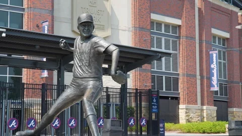 Phil Niekro Statue at Atlanta Braves Tru... | Stock Video | Pond5