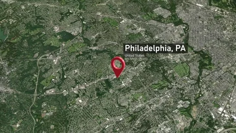 Philadelphia City Map Zoom (PA, USA) fro... | Stock Video | Pond5