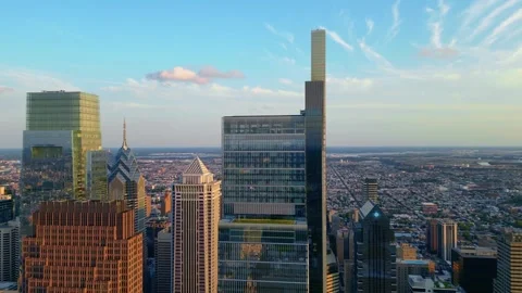 Philadelphia Downtown Golden Hour, Summe... | Stock Video | Pond5