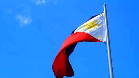 Philippine flag on a flag pole and a cle... | Stock Video | Pond5