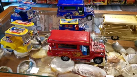 Philippine Jeepney Models Made of Metal | Stock Video | Pond5
