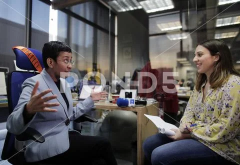 Philippine journalist Maria Ressa gives interview, Manila, Philippines ...