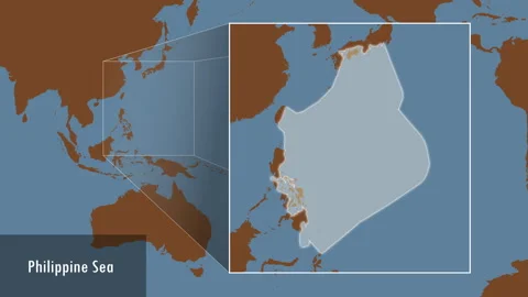 Philippine Sea. Solid map. Patterson Cyl... | Stock Video | Pond5