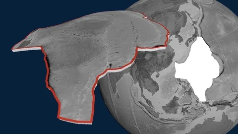 Philippine Sea tectonic plate. Elevation | Stock Video | Pond5