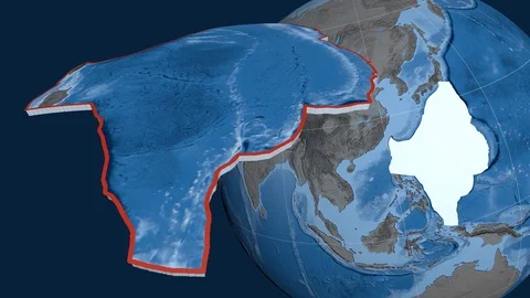 Philippine Sea tectonic plate. Elevation... | Stock Video | Pond5