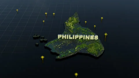 Philippines 3D Map With Animation | Stock Video | Pond5