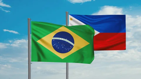 Philippines and Brazil flag | Stock Video | Pond5