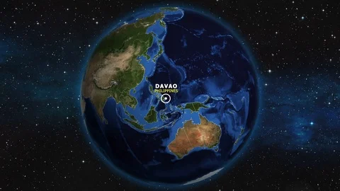 PHILIPPINES DAVAO ZOOM IN FROM SPACE | Stock Video | Pond5