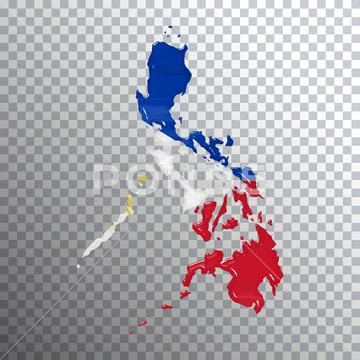 Philippines flag and map, transparent background Illustration #169964068