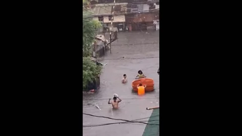 Philippines: Heavy rain and flash floodi... | Stock Video | Pond5