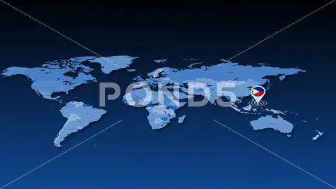 Philippines location tracking on earth map: Royalty Free #289199998