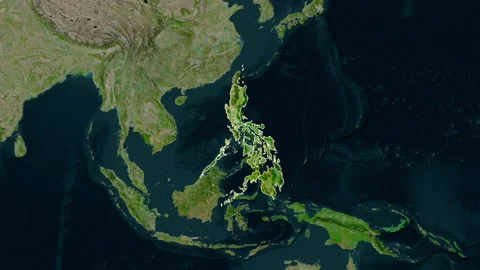 Philippines map - extract. Border. Satel... | Stock Video | Pond5