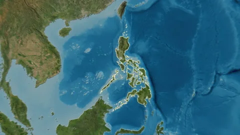 Philippines map - solid. Regions. Satell... | Stock Video | Pond5