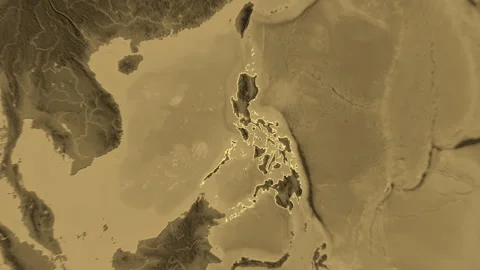 Philippines map - solid. Regions. Sepia.... | Stock Video | Pond5