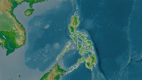Philippines map - zoom. Regions. Physica... | Stock Video | Pond5