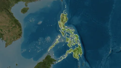 Philippines map - zoom. Regions. Satelli... | Stock Video | Pond5